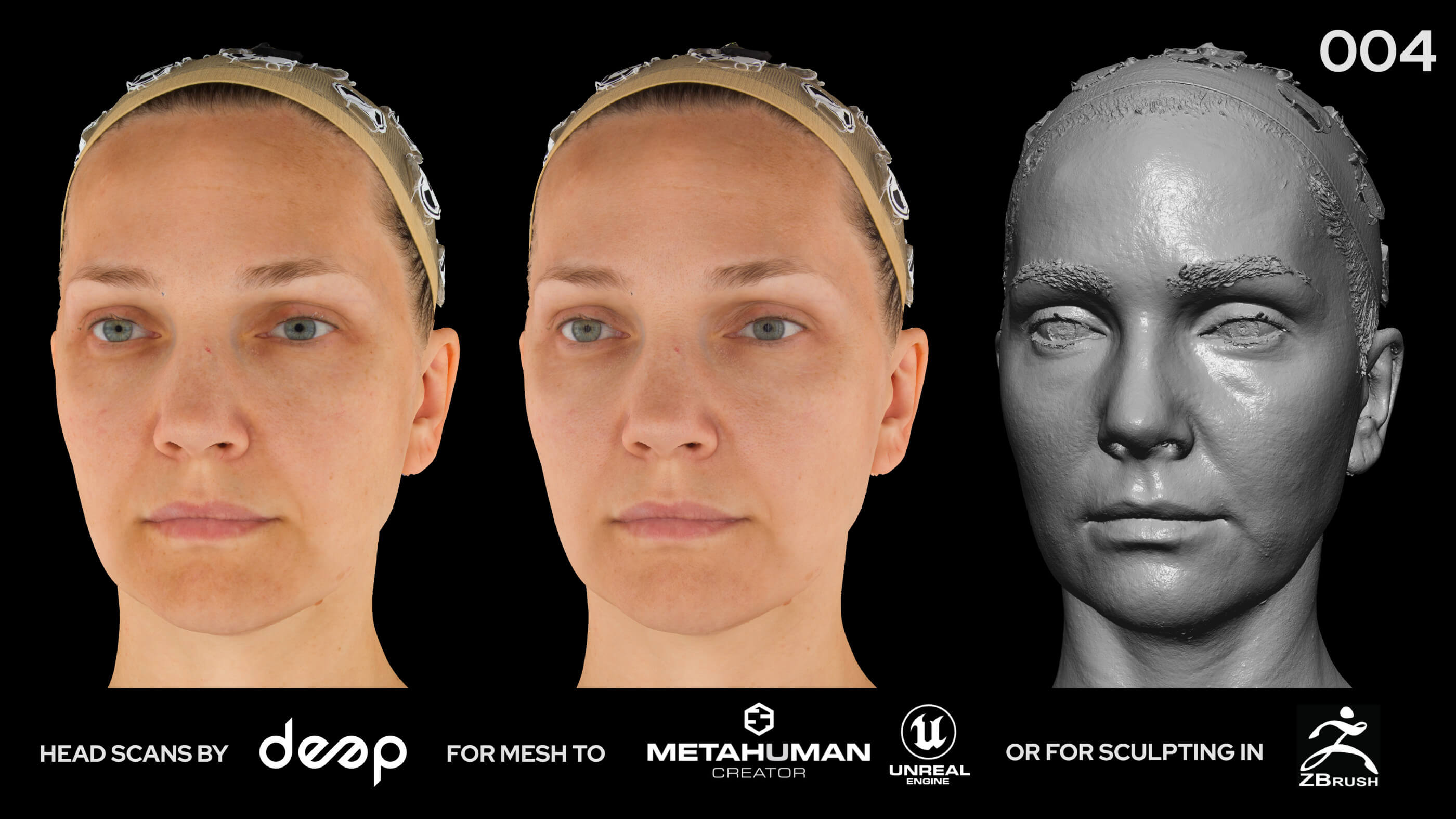 European Female 40S Head Scan 004 - 3D Model by deep3dstudio