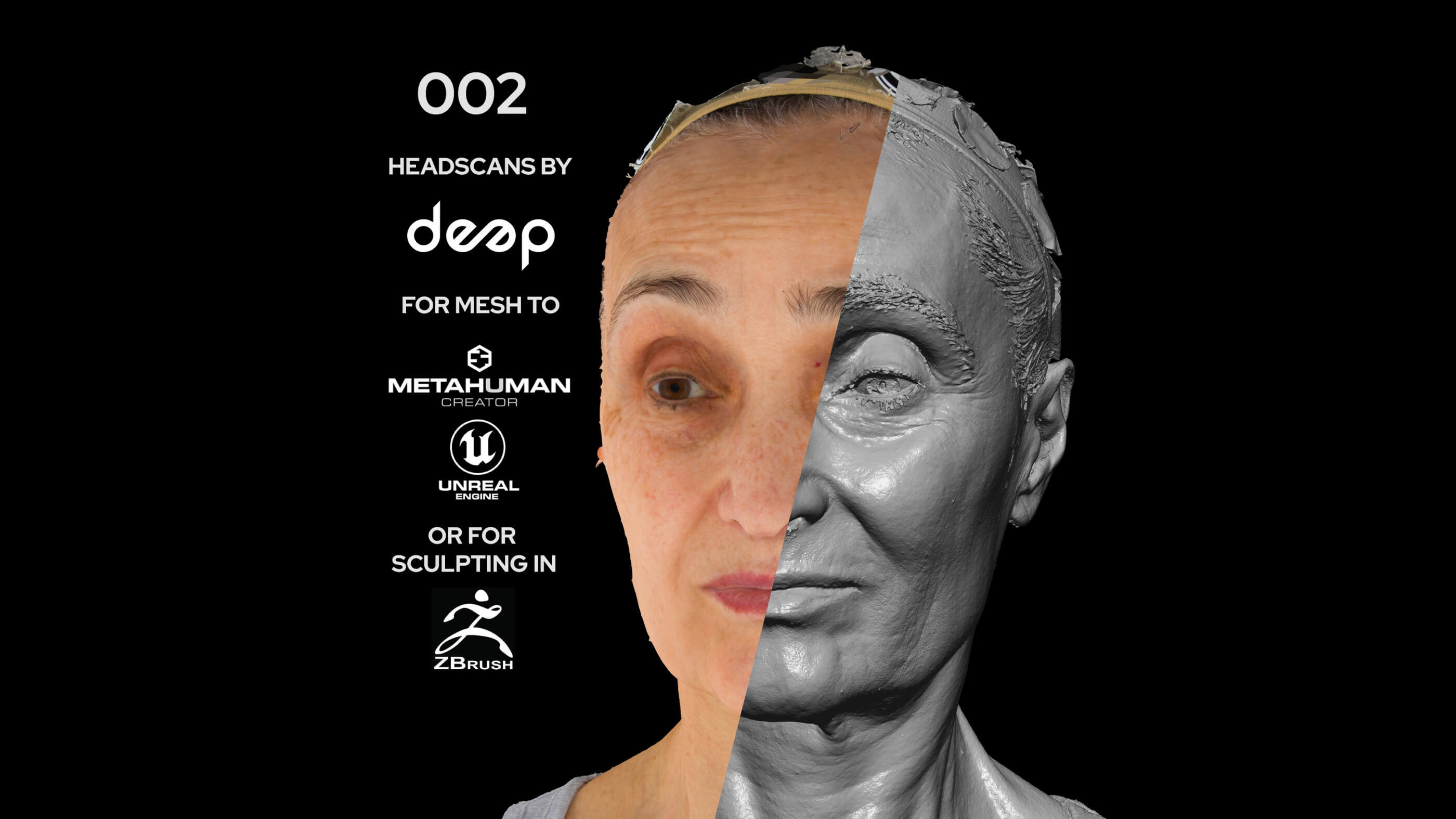 European Female 60S Head Scan 002 - 3D Model by deep3dstudio