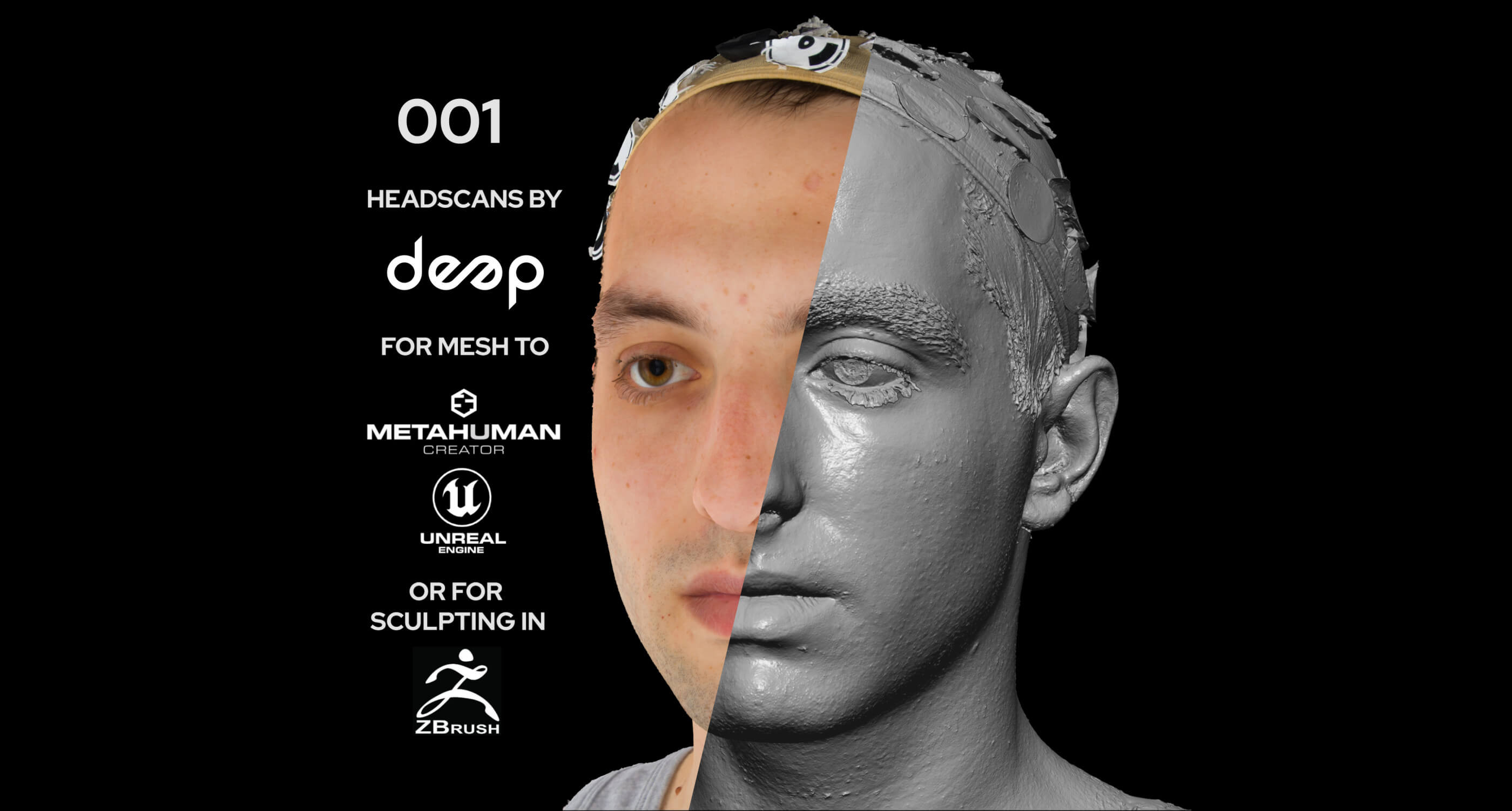 European Male 20S Head Scan 001 - 3D Model by deep3dstudio