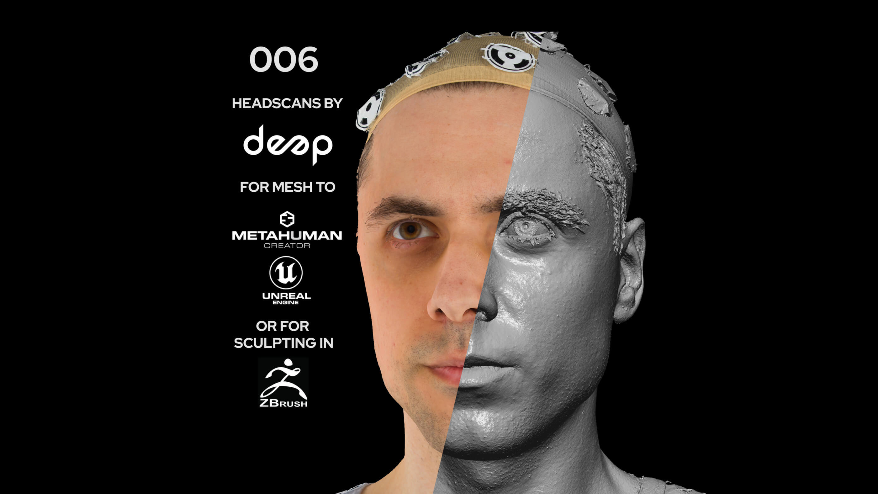 European Male 30S Head Scan 006 - 3D Model by deep3dstudio