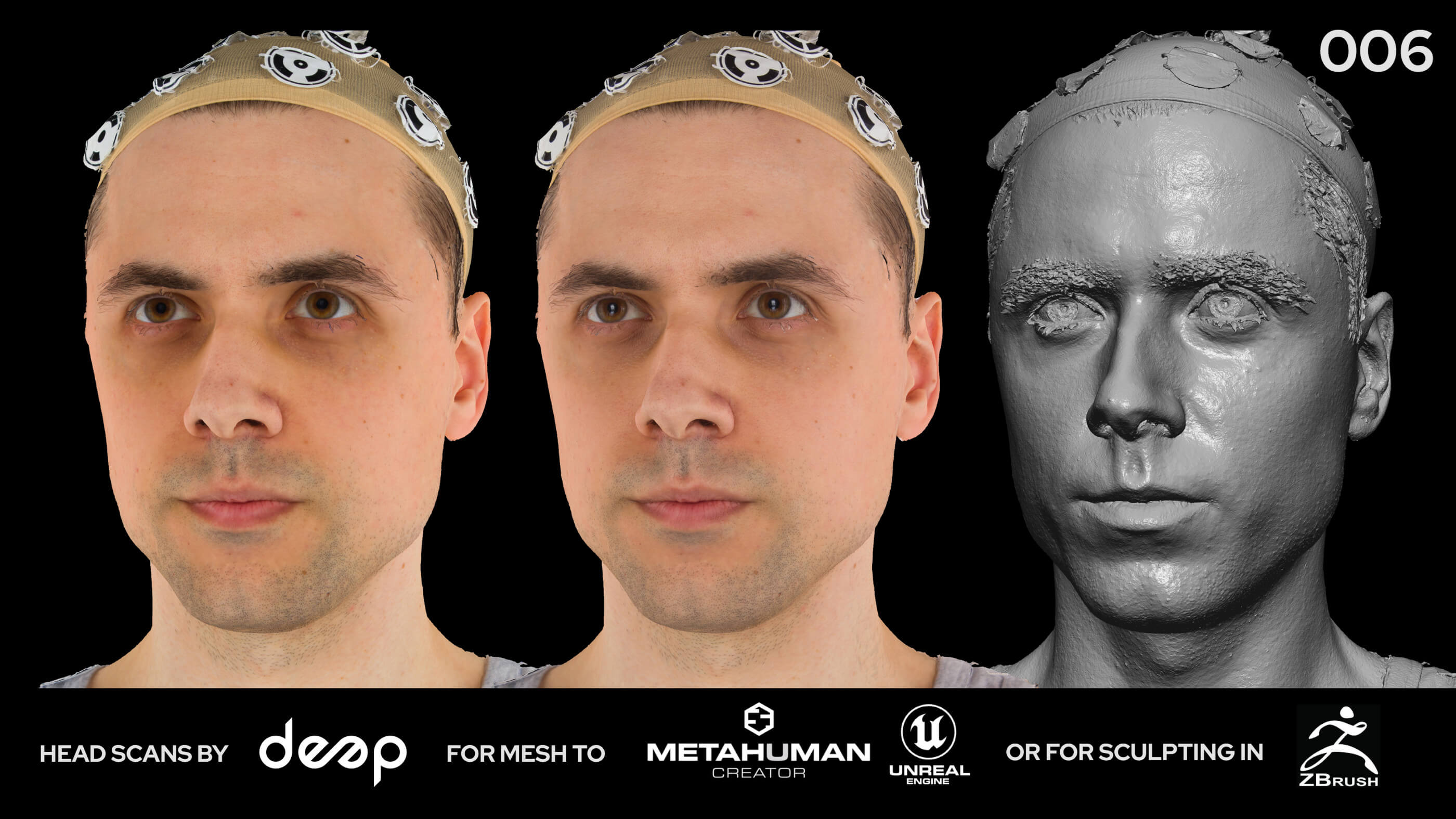 European Male 30S Head Scan 006 - 3D Model by deep3dstudio