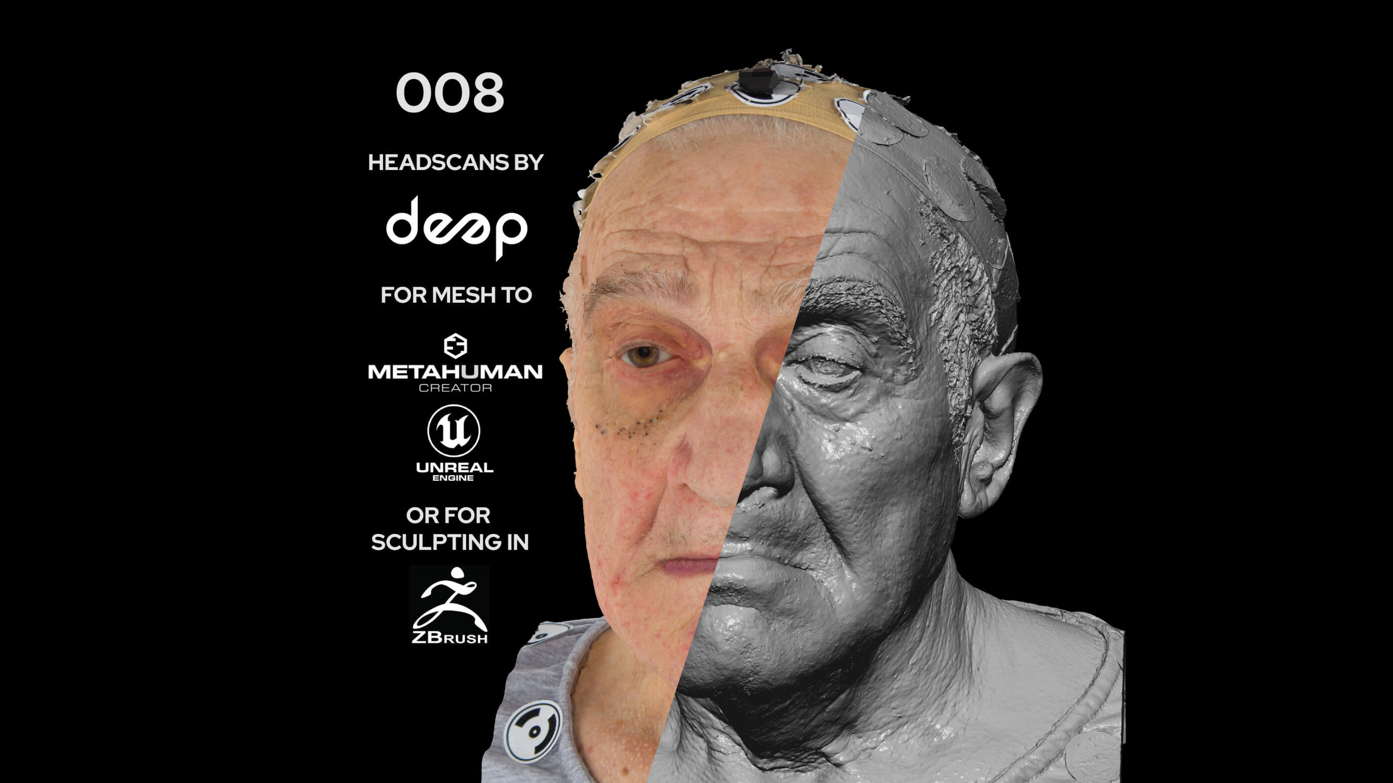 European Male 70S Head Scan 008 - 3D Model by deep3dstudio