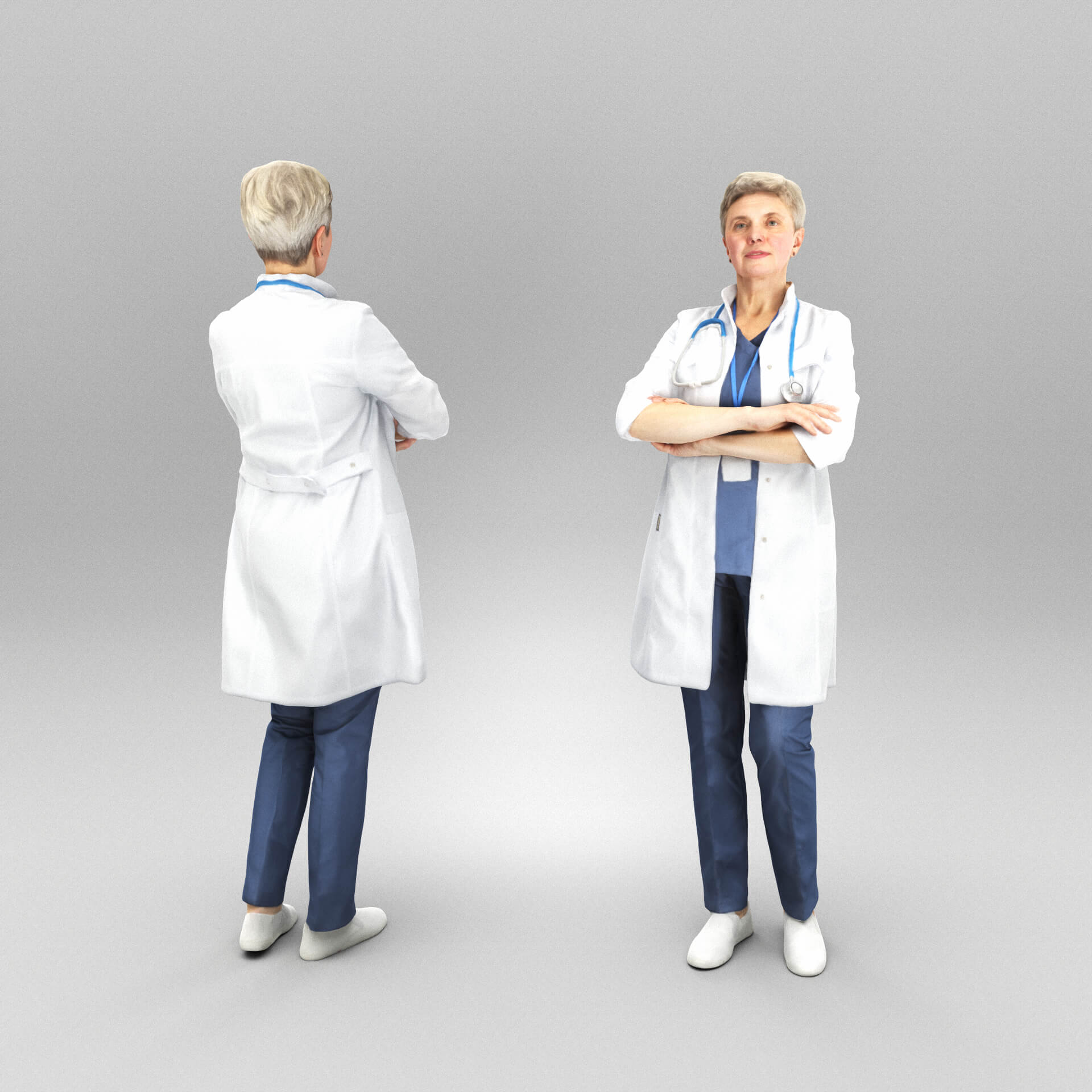 Female Doctor Posing 414 - 3D Model by deep3dstudio