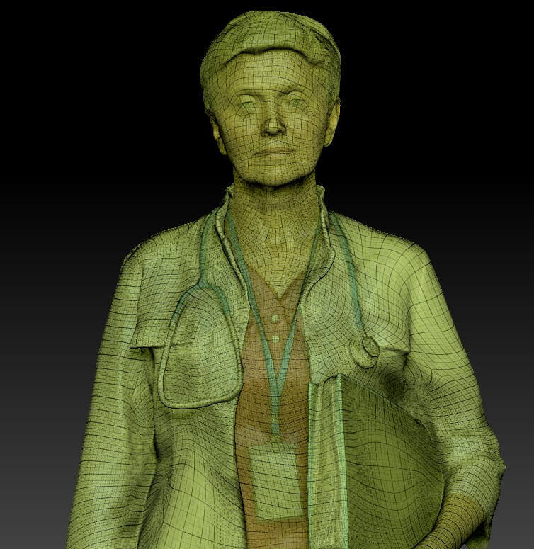 Female Medical Doctor With Folder 255 - 3D Model by deep3dstudio