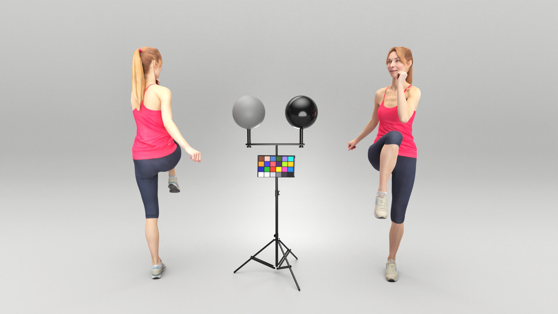 Fitness Woman Doing Exercise 421 - 3D Model by deep3dstudio