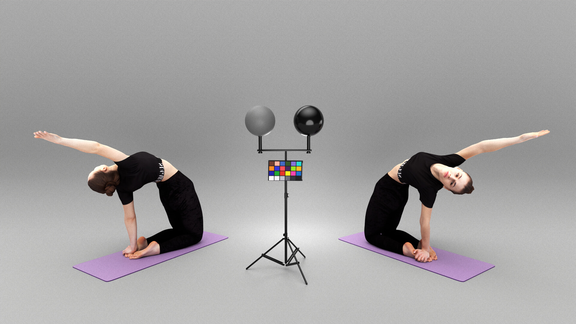 Fitness Woman Doing Stretching Exercises 431 - 3D Model by deep3dstudio