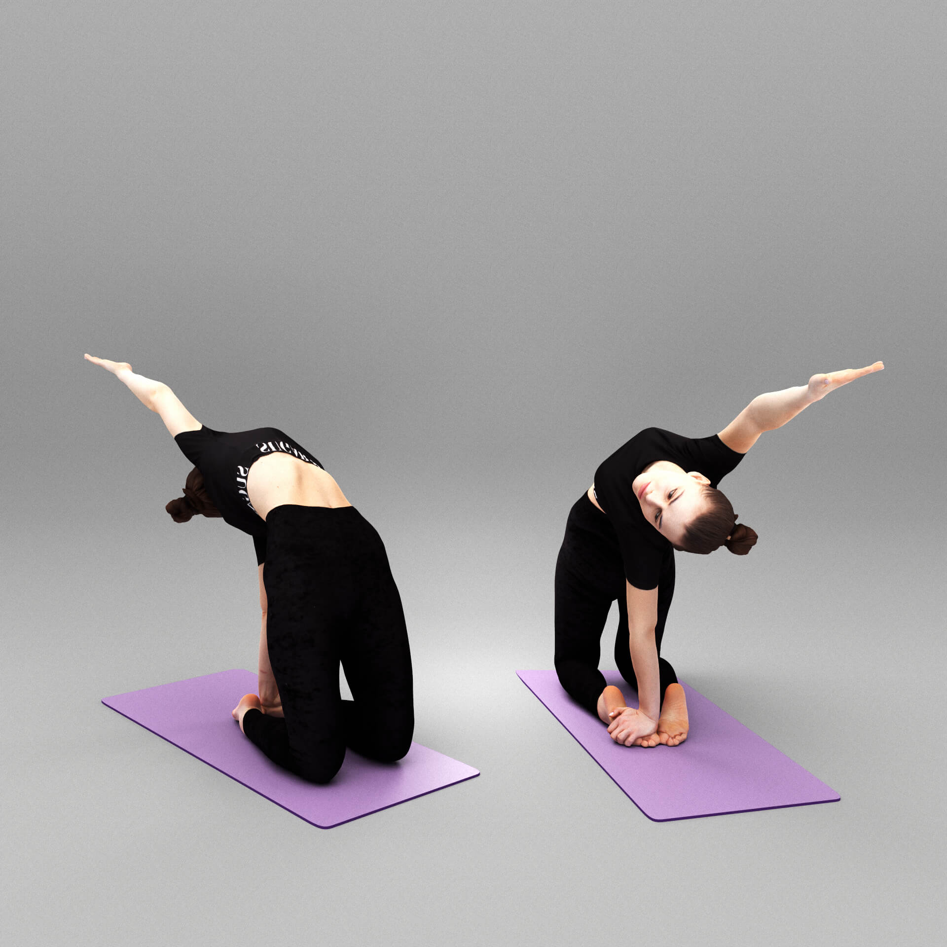 Fitness Woman Doing Stretching Exercises 431 - 3D Model by deep3dstudio