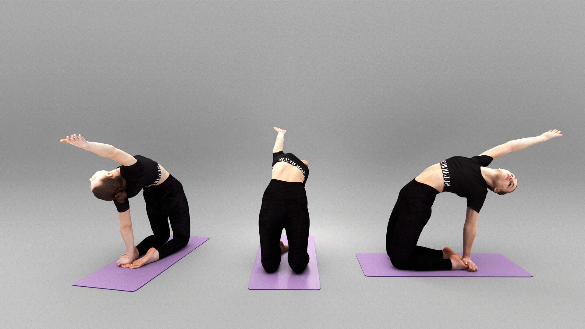 Fitness Woman Doing Stretching Exercises 431 - 3D Model by deep3dstudio