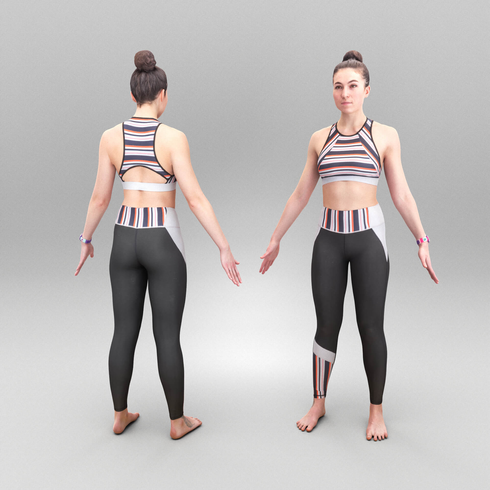 Fitness Woman Ready for Animation 454 - 3D Model by deep3dstudio