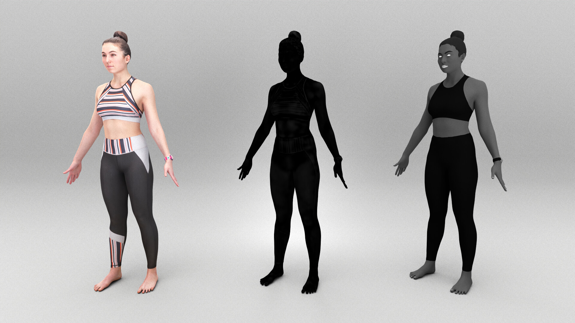 Fitness Woman Ready for Animation 454 - 3D Model by deep3dstudio