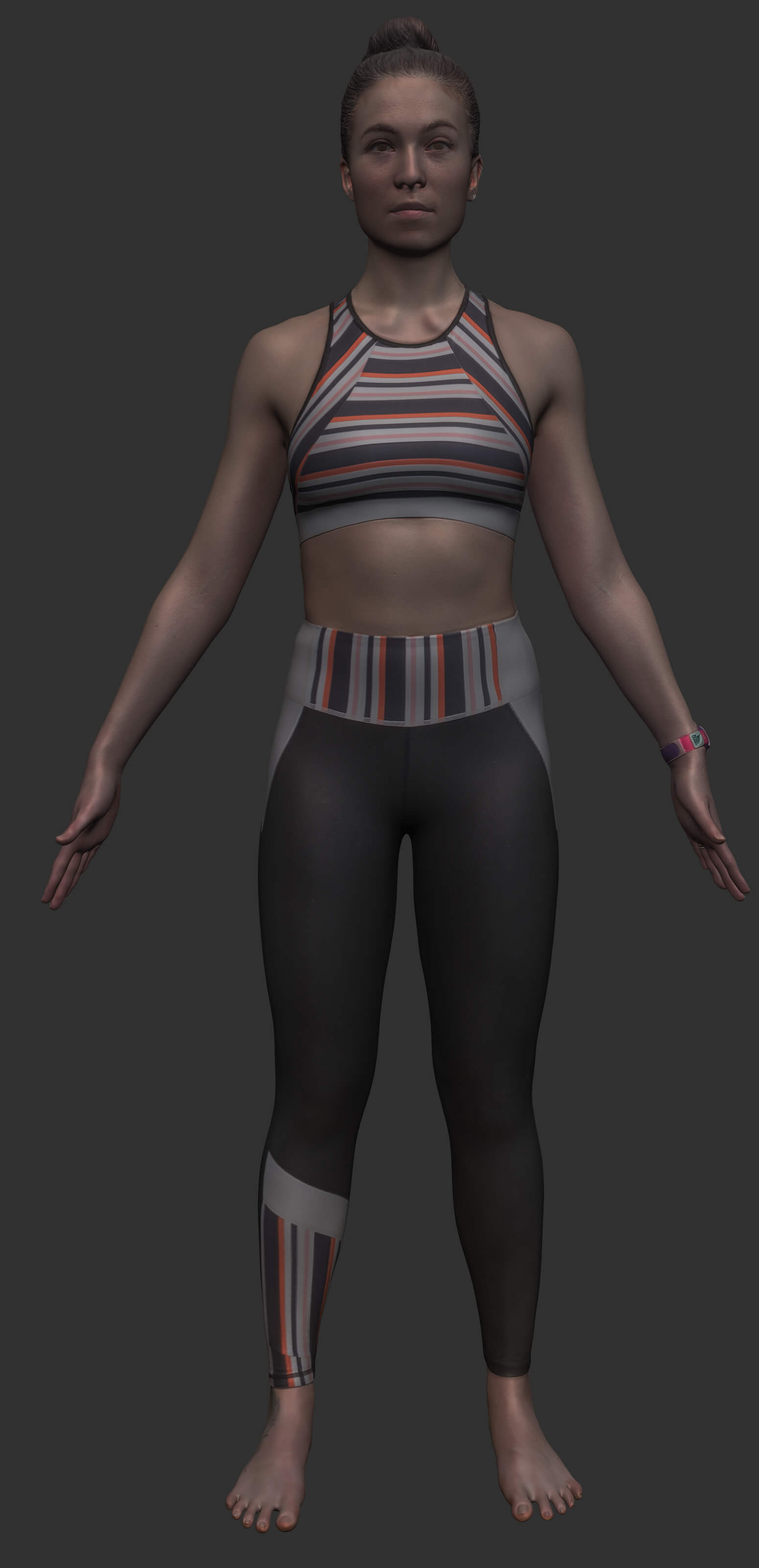 Fitness Woman Ready for Animation 454 - 3D Model by deep3dstudio
