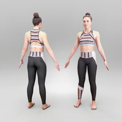 Fitness Woman Ready for Animation 454 - 3D Model by deep3dstudio