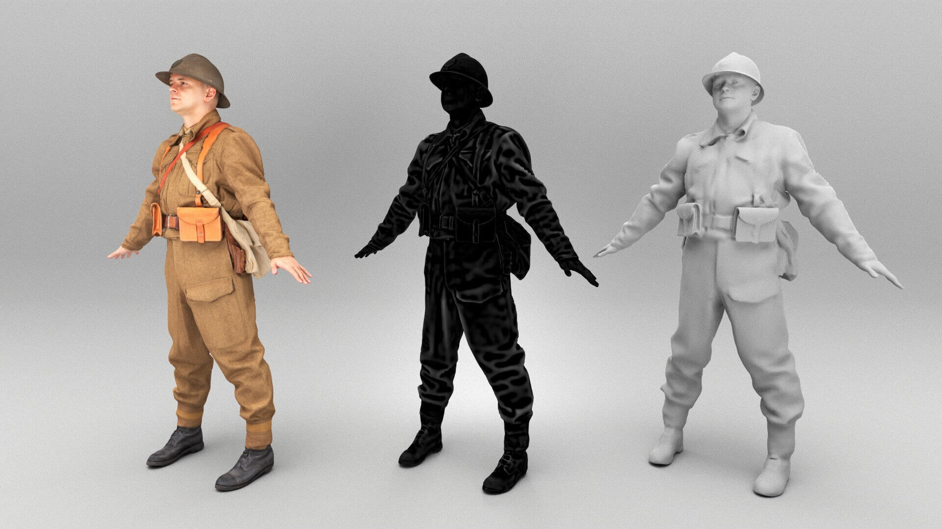 French Infantryman Ready For Animation 360 - 3D Model by deep3dstudio