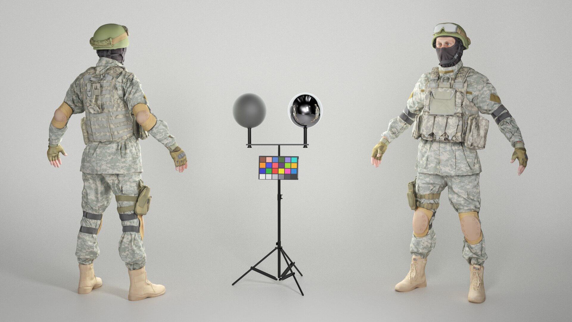 Fully Equipped American Soldier in A-Pose 317 3D Model by deep3dstudio