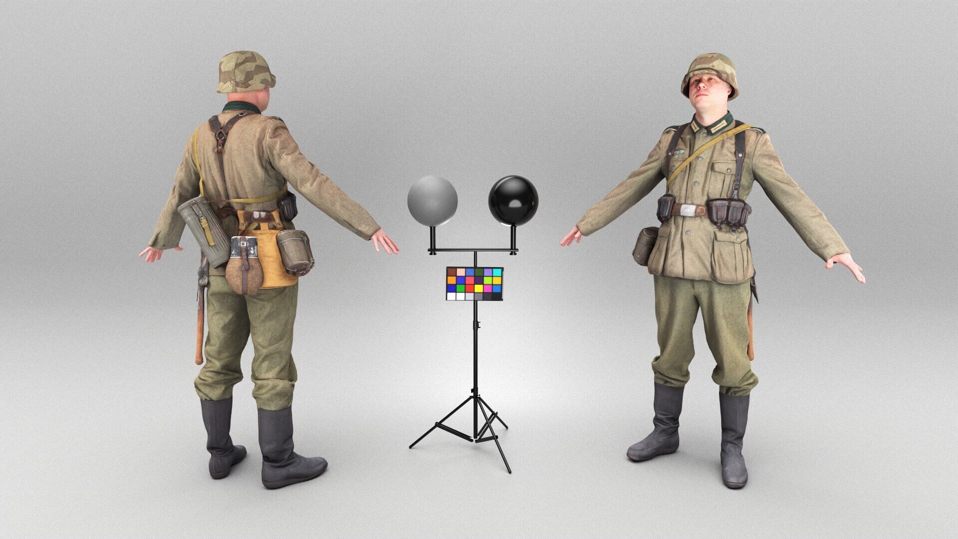 German Wehrmacht Soldier In Full Gear 383 - 3D Model by deep3dstudio