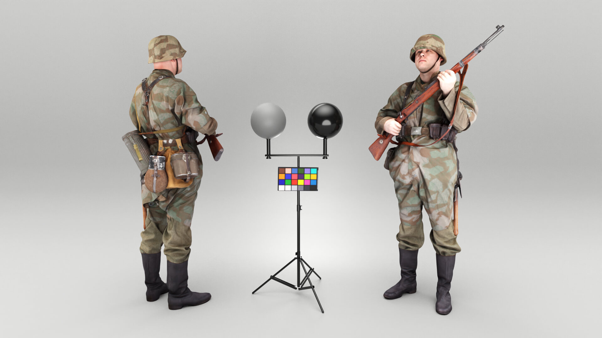 German Wehrmacht Soldier With Gun 436 - 3D Model by deep3dstudio