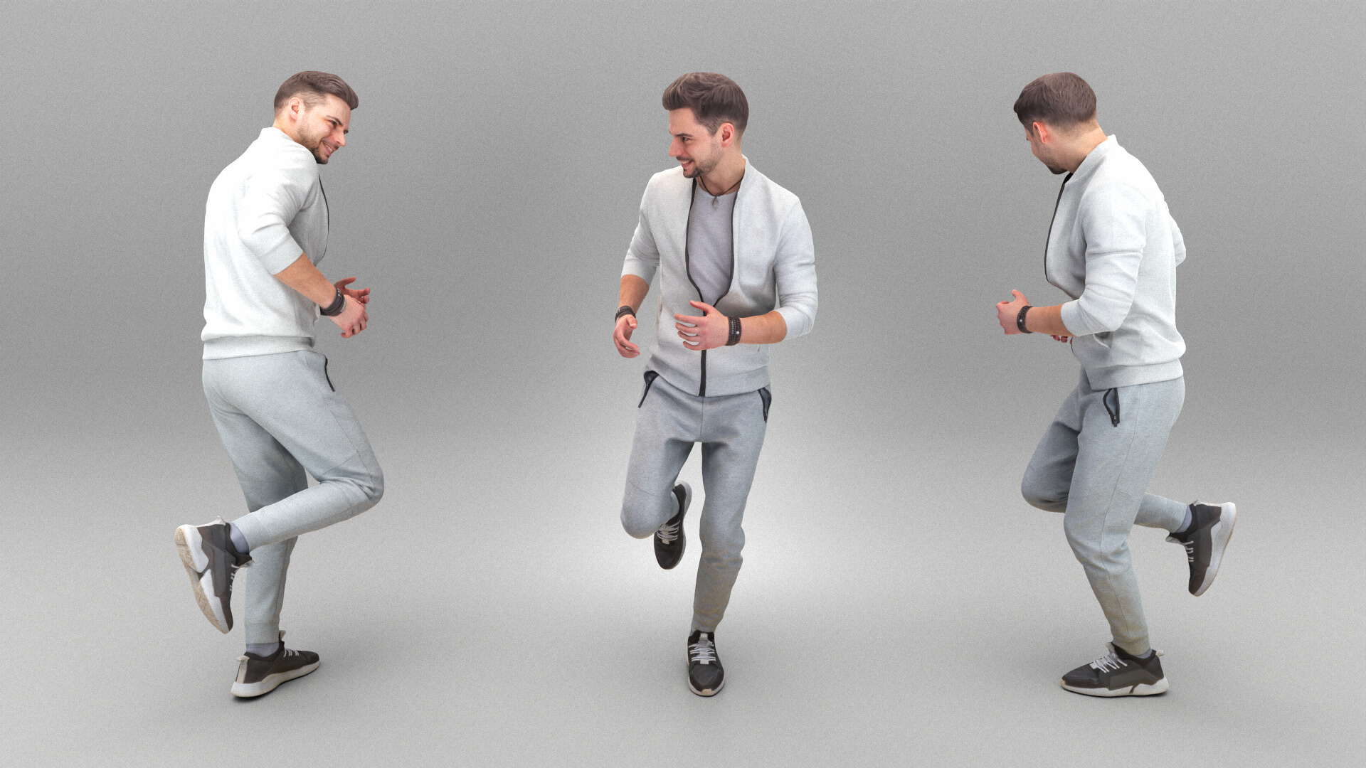 Handsome Man Running 407 - 3D Model by deep3dstudio