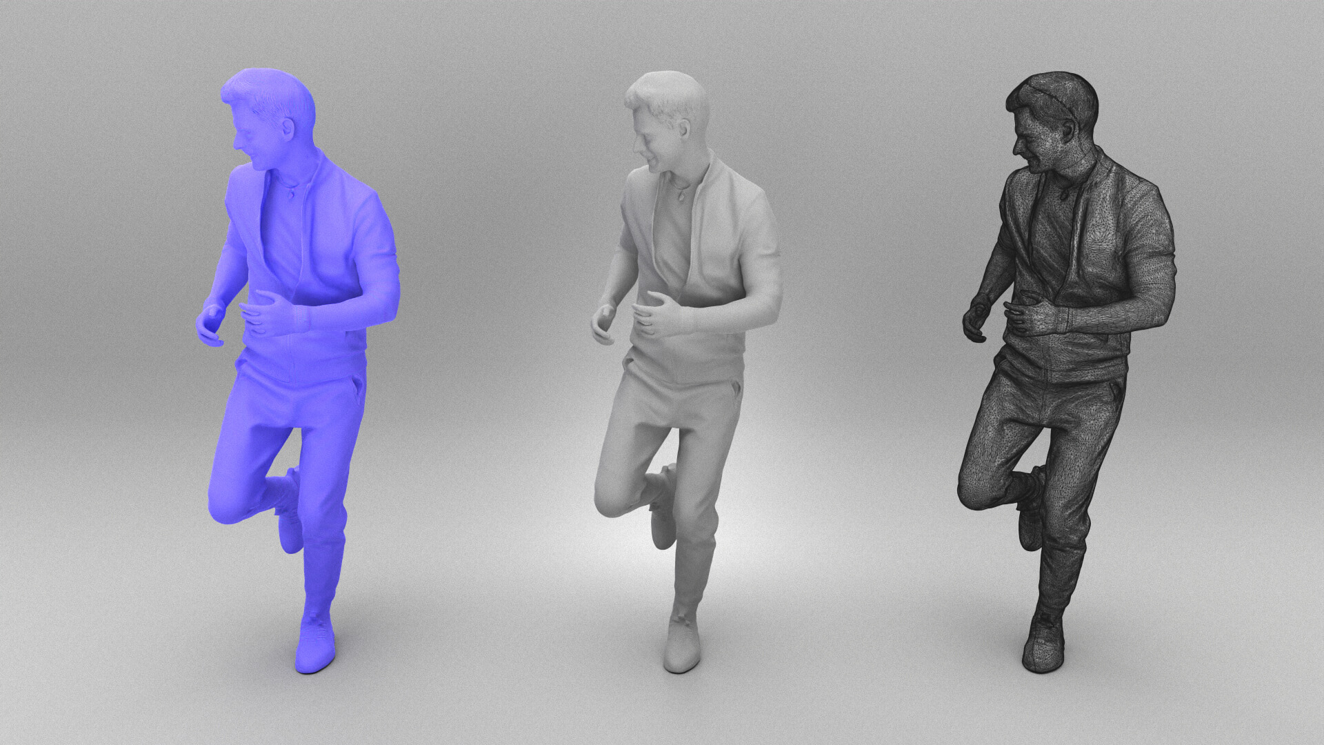 Handsome Man Running 407 - 3D Model by deep3dstudio