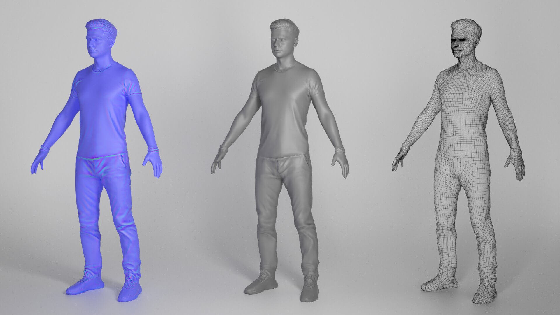 Handsome Young Man in A-Pose 337 3D Model by deep3dstudio