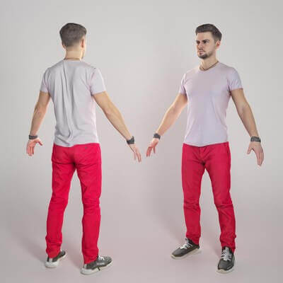 Handsome Young Man in A-Pose 337 3D Model by deep3dstudio