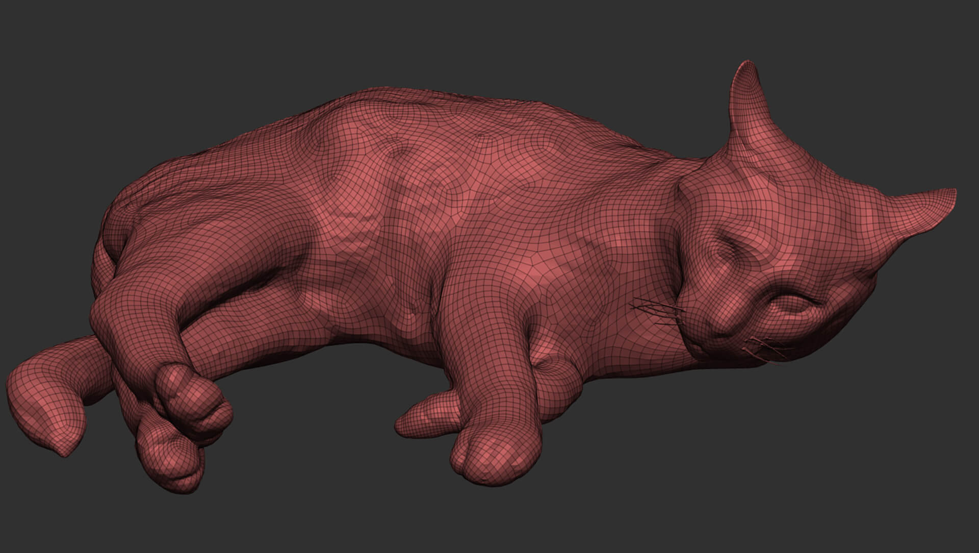 Lying Cat 43 - 3D Model by deep3dstudio