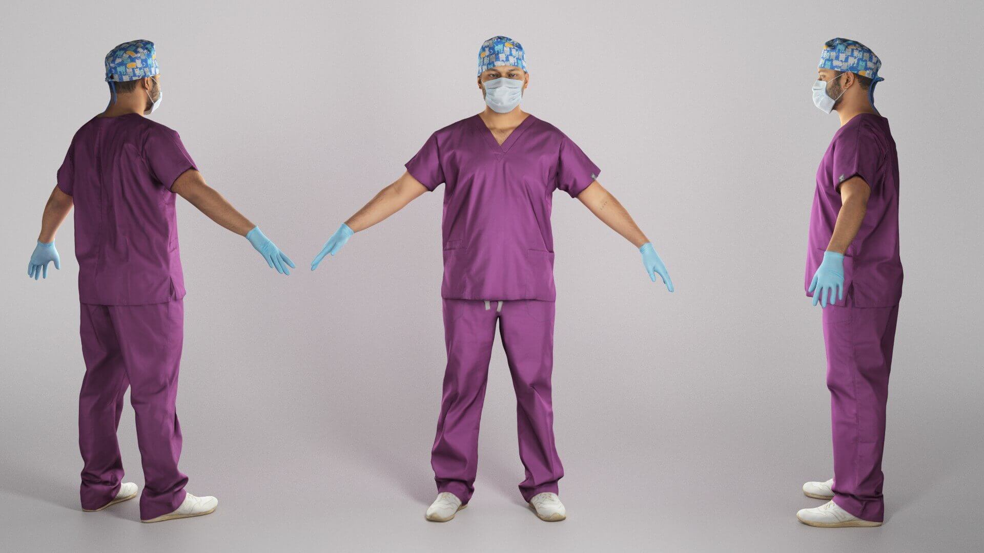 Male Doctor In Medical Uniform Ready For Rigging 325 - 3D Model by ...