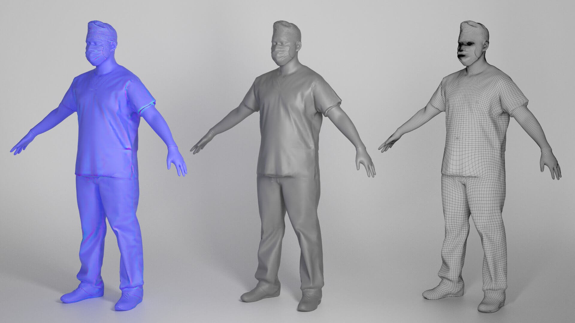 Male Doctor In Medical Uniform Ready For Rigging 325 - 3D Model by ...