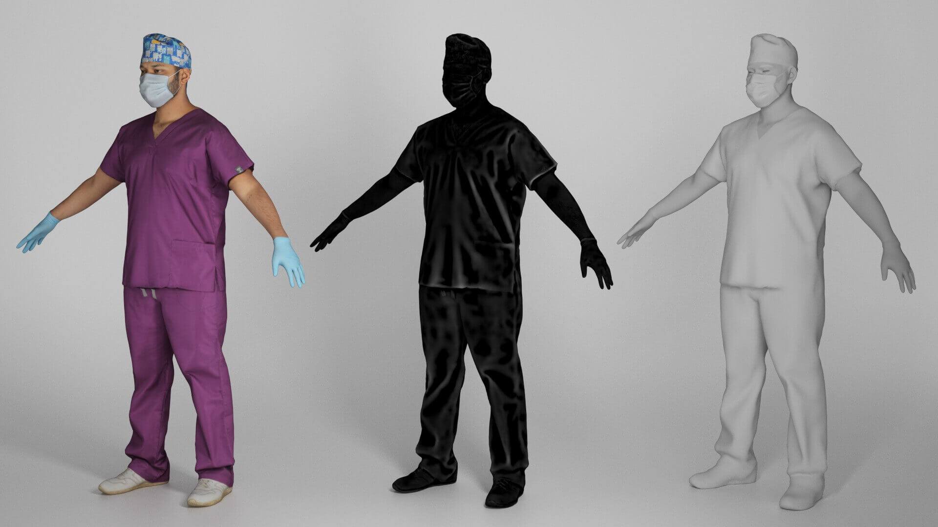 Male Doctor In Medical Uniform Ready For Rigging 325 - 3D Model by ...
