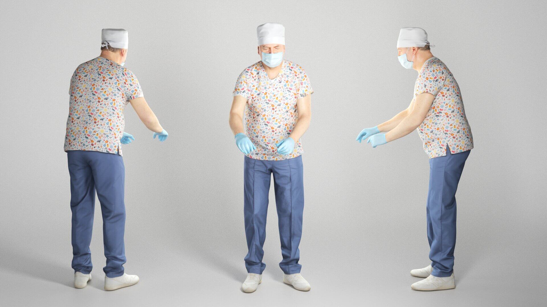 Male Doctor Performing Operation 250 - 3D Model by deep3dstudio