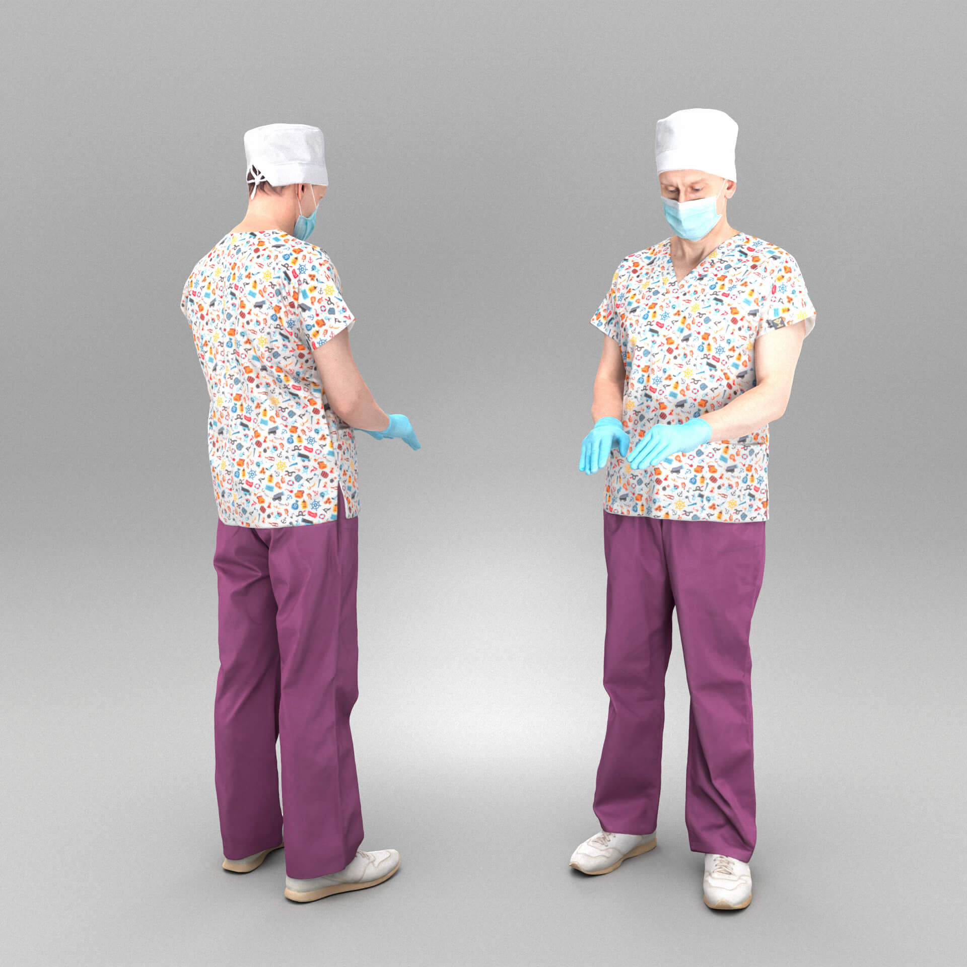 Male Doctor Performing Surgical Procedure 399 - 3D Model by deep3dstudio