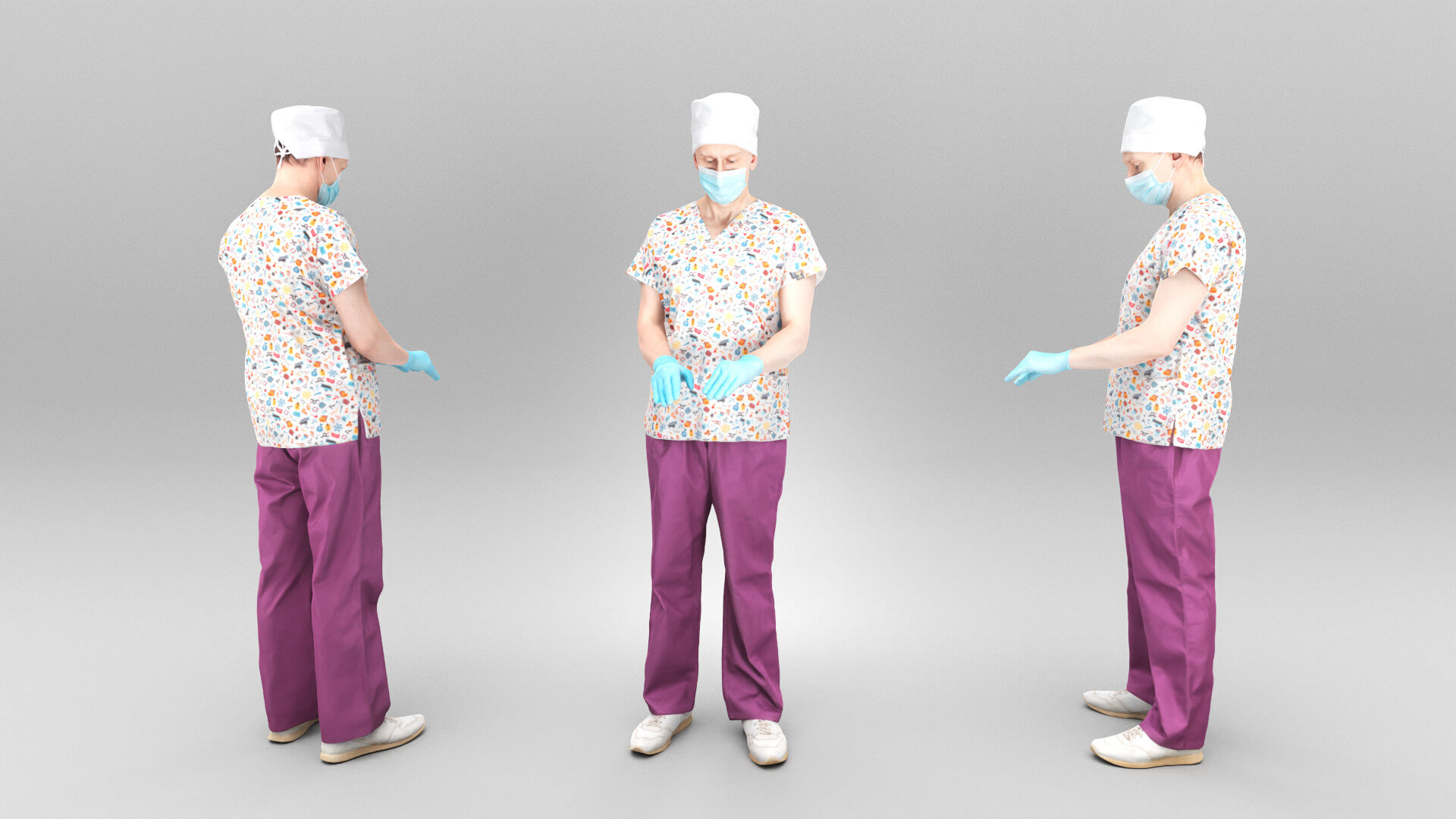 Male Doctor Performing Surgical Procedure 399 - 3D Model by deep3dstudio