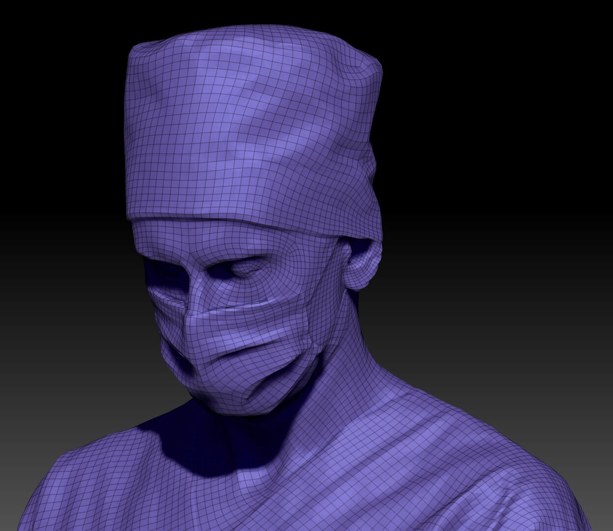 Male Doctor Performing Surgical Procedure 399 - 3D Model by deep3dstudio