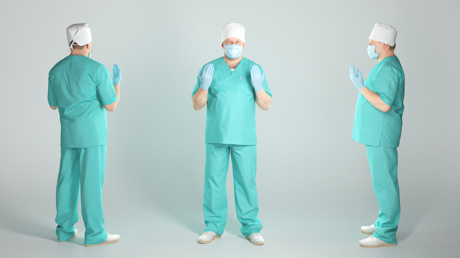 Male Doctor Ready for Surgery 349 - 3D Model by deep3dstudio