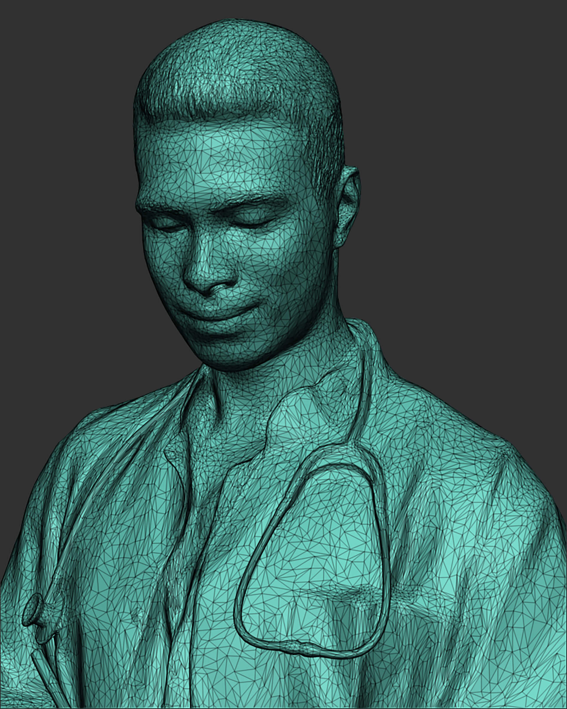 Male Doctor Standing With Folder 419 - 3D Model by deep3dstudio