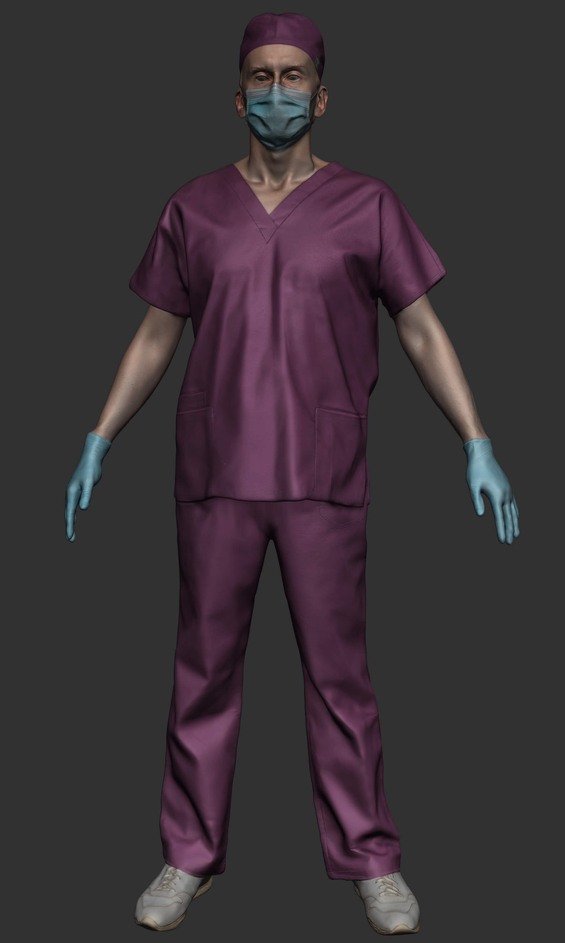 Male Medical Doctor in A-Pose 416 3D Model by deep3dstudio