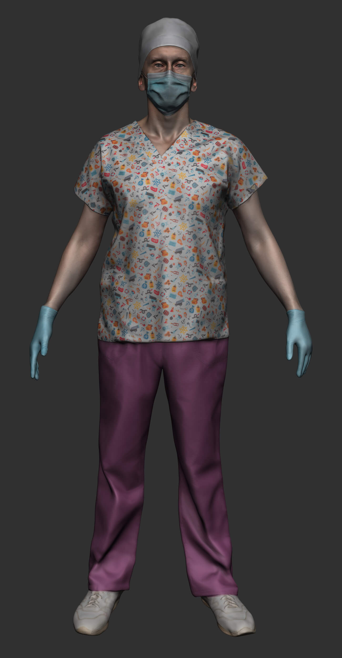 Male Surgeon Ready for Surgery in A-Pose 426 3D Model by deep3dstudio