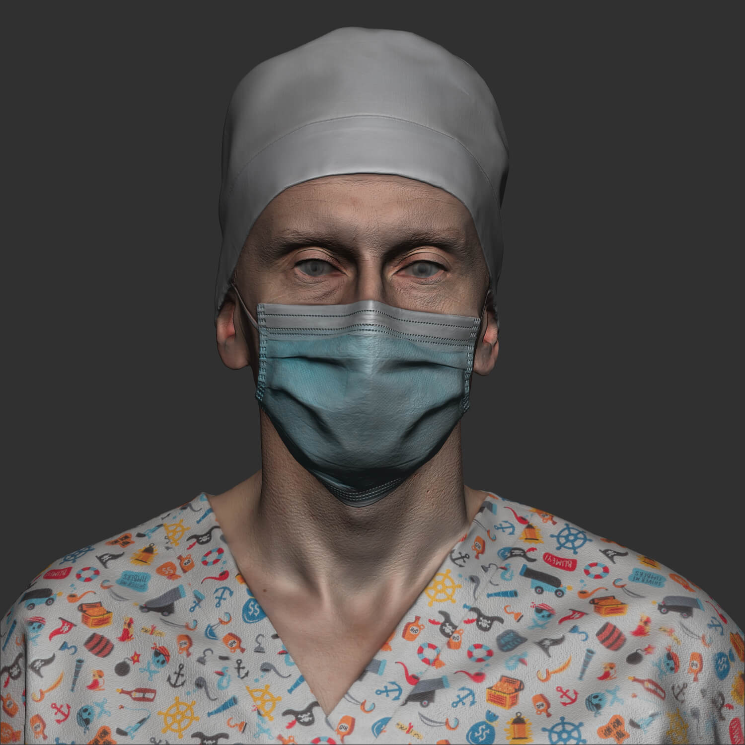 Male Surgeon Ready for Surgery in A-Pose 426 3D Model by deep3dstudio