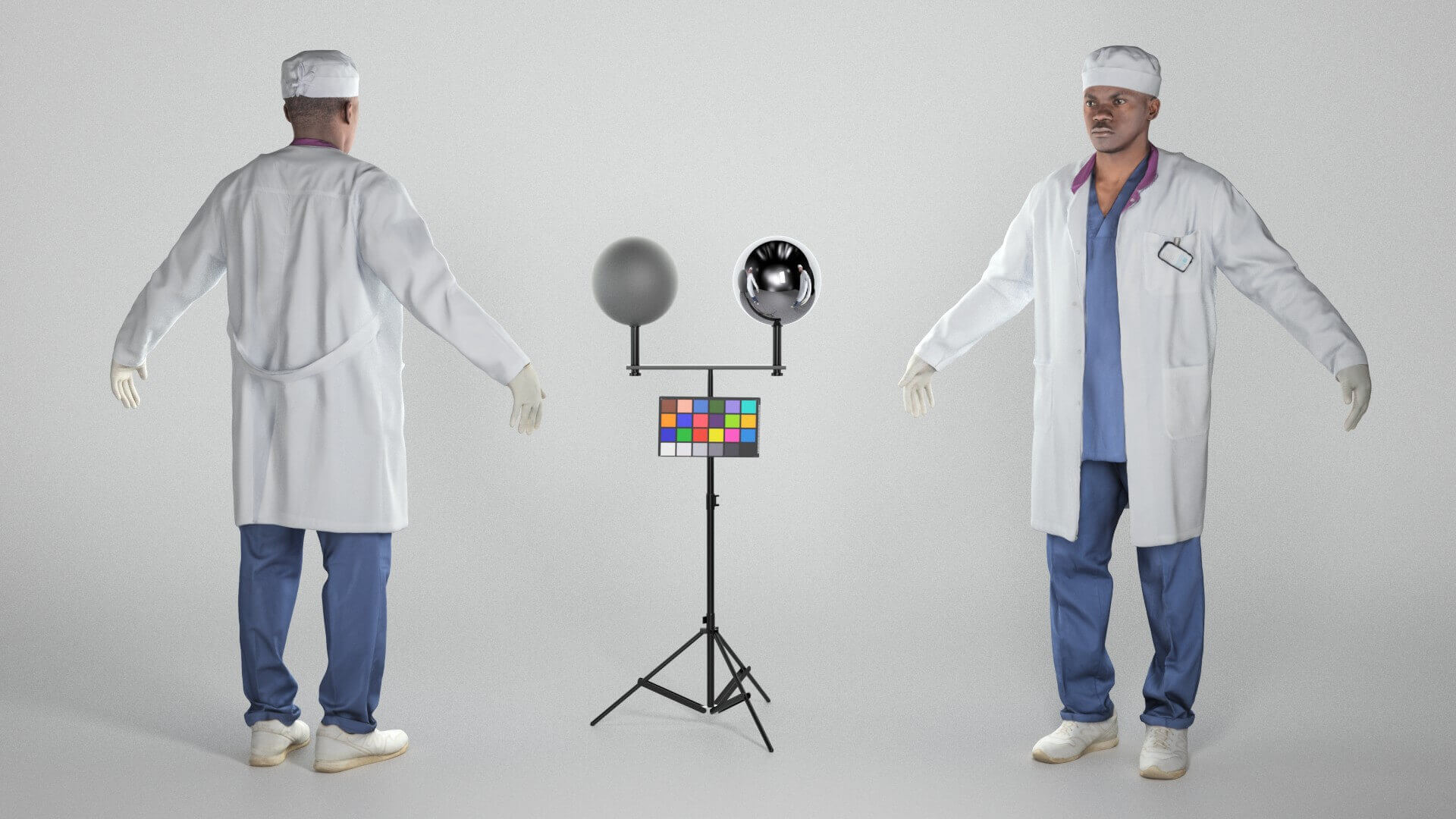 Male Young Medical Doctor In A-Pose 321 3D Model by deep3dstudio