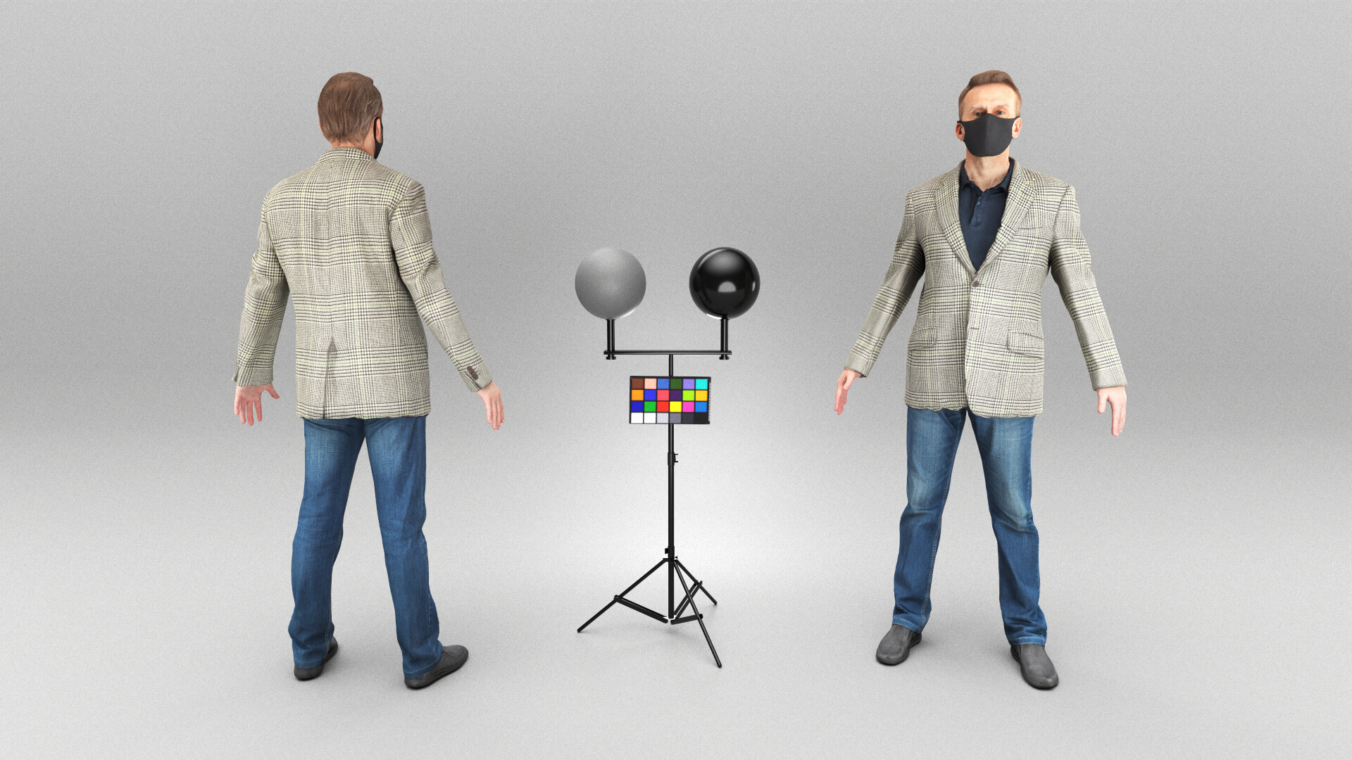 Man in Blazer and Jeans Ready for Animation 434 - 3D Model by deep3dstudio