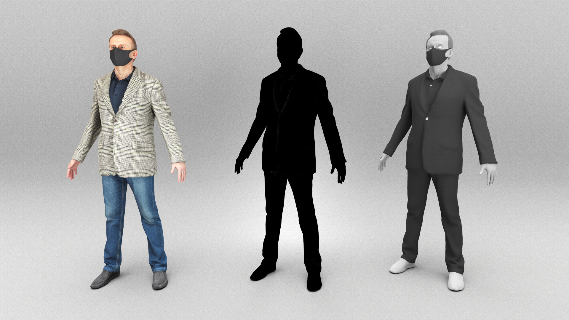 Man in Blazer and Jeans Ready for Animation 434 - 3D Model by deep3dstudio