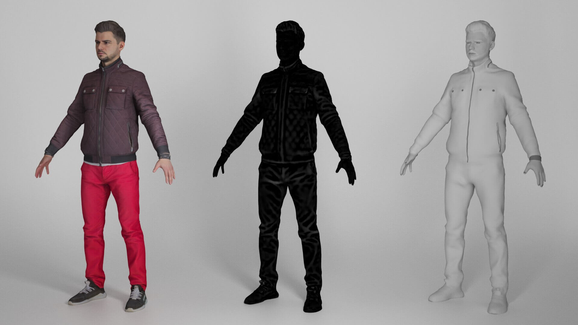 Man In Red Pants Ready For Animation 350 - 3D Model by deep3dstudio