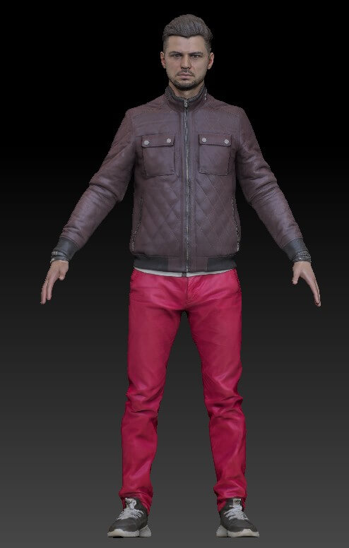 Man In Red Pants Ready For Animation 350 - 3D Model by deep3dstudio