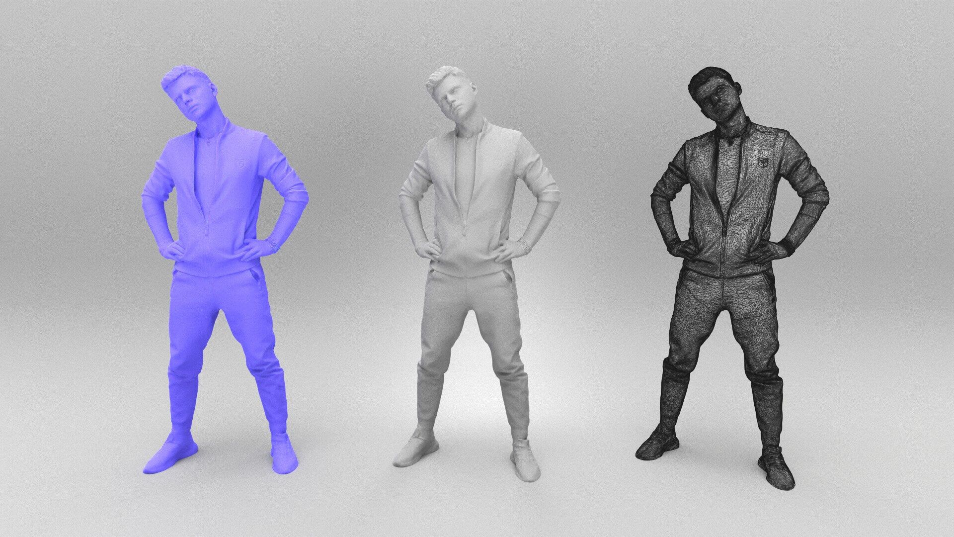 Man in Tracksuit Doing Exercise 371 - 3D Model by deep3dstudio