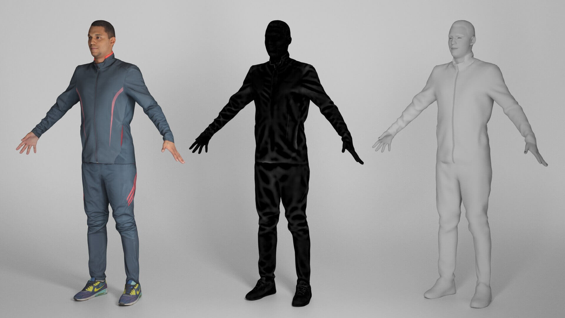 Man In Tracksuit In A-Pose 324 3D Model by deep3dstudio