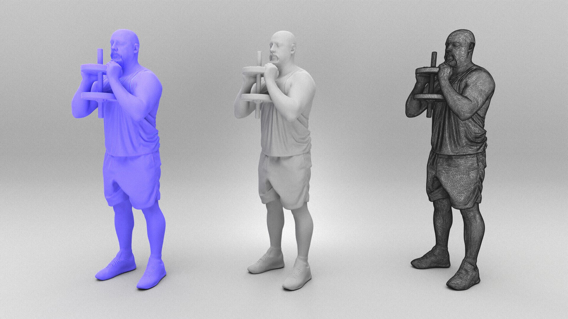 Man Lifting Dumbbell 386 - 3D Model by deep3dstudio