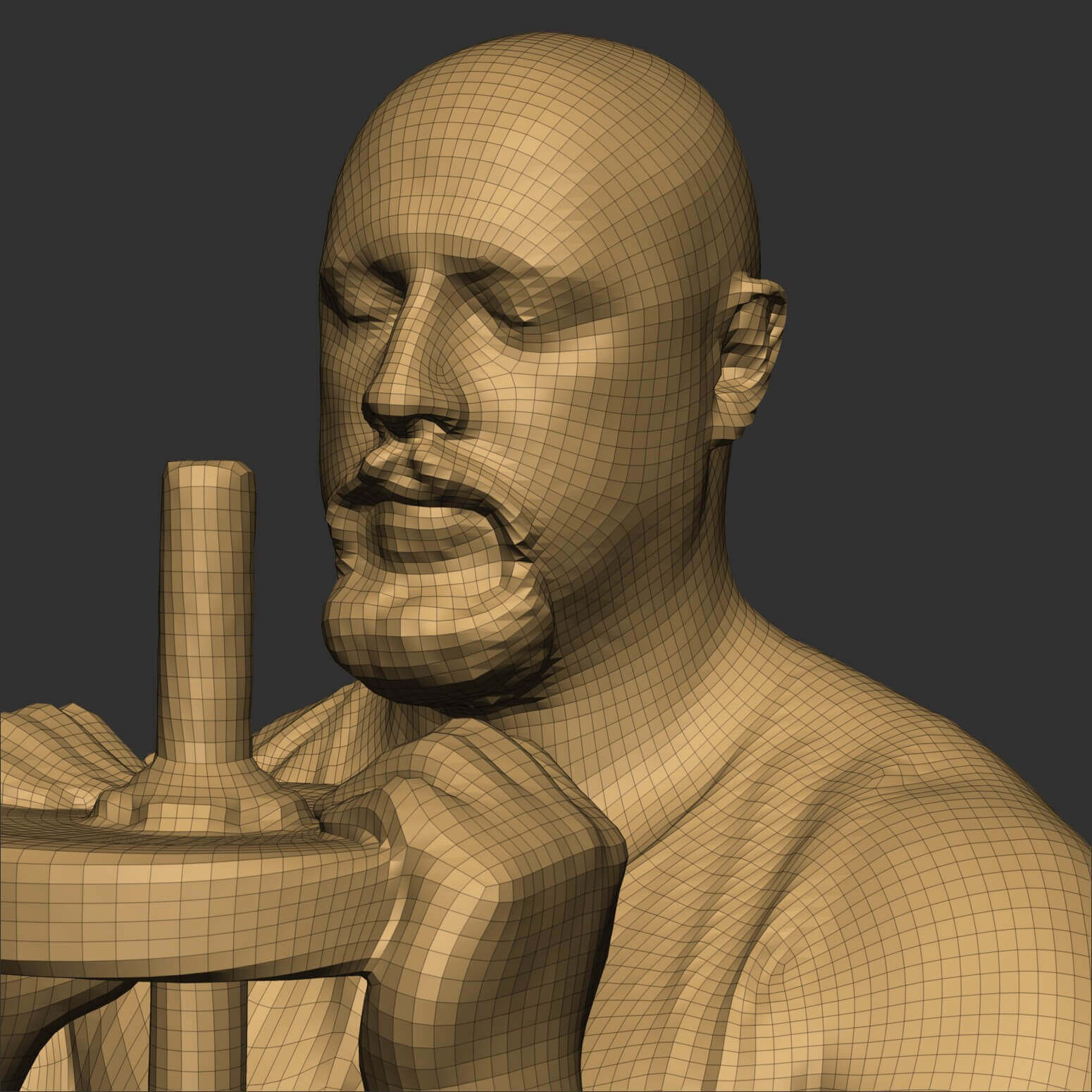 Man Lifting Dumbbell 386 - 3D Model by deep3dstudio