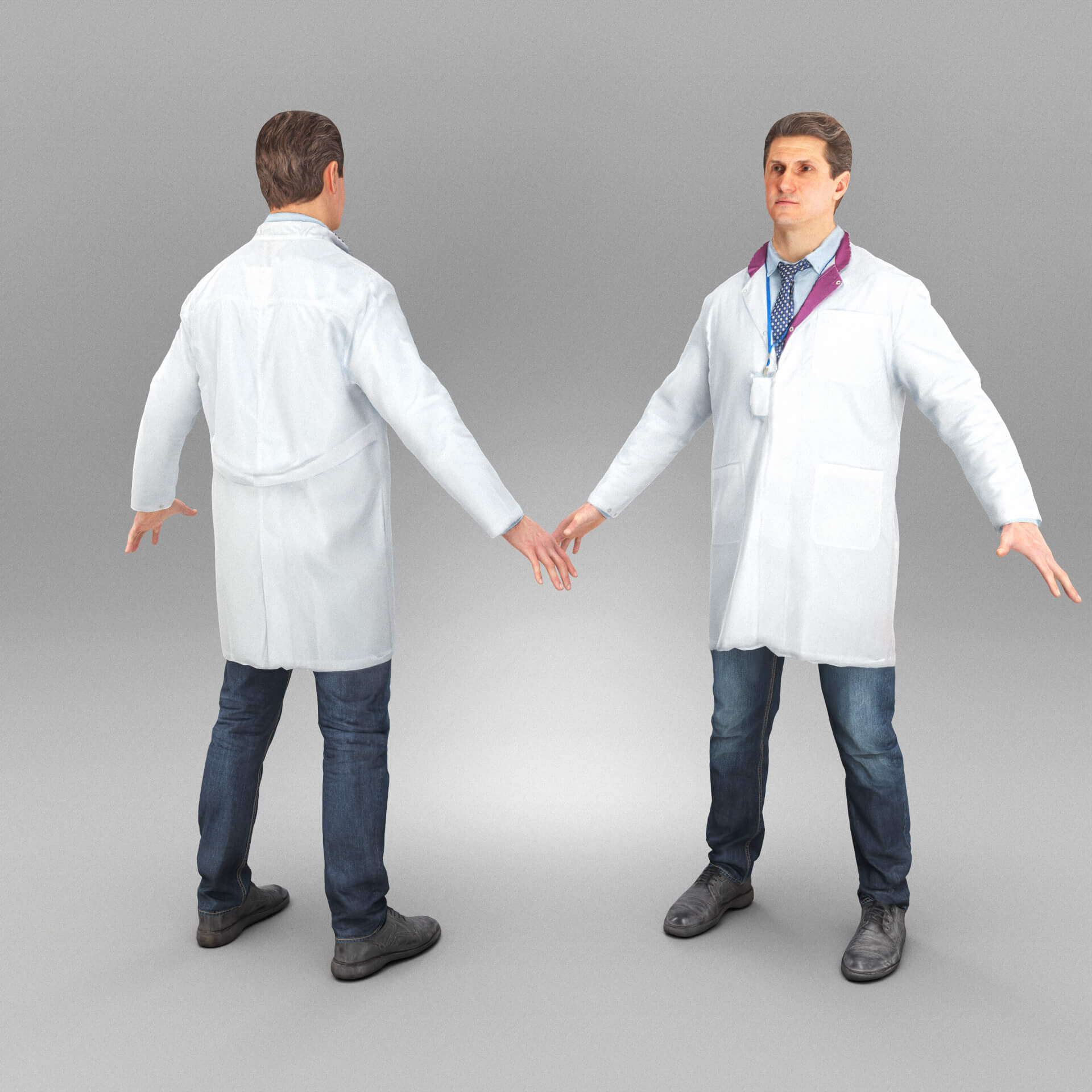 Medical Doctor in A-Pose 429 3D Model by deep3dstudio