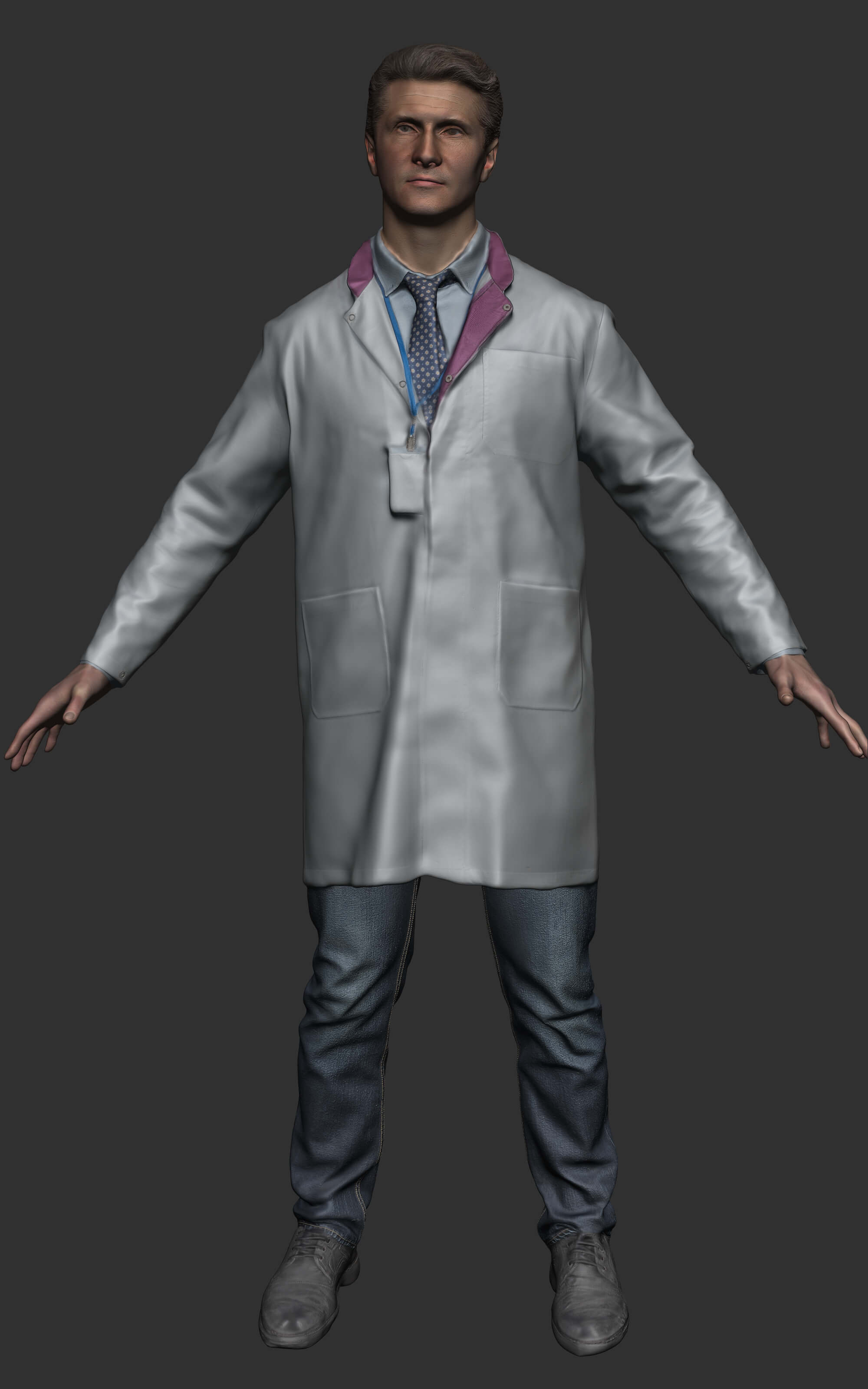 Medical Doctor in A-Pose 429 3D Model by deep3dstudio