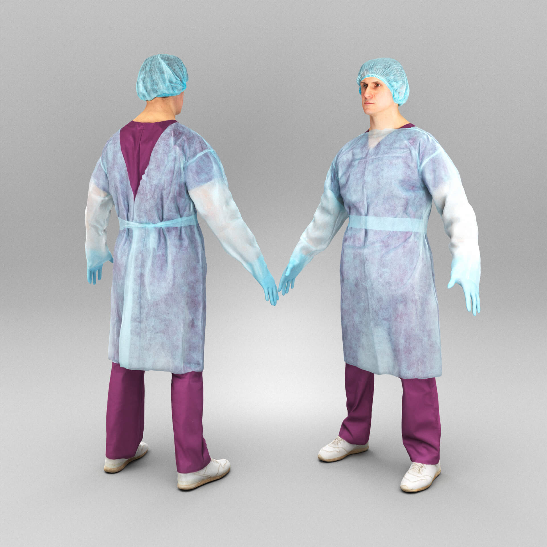 Medical Doctor Ready for Surgery in A-Pose 437 3D Model by deep3dstudio