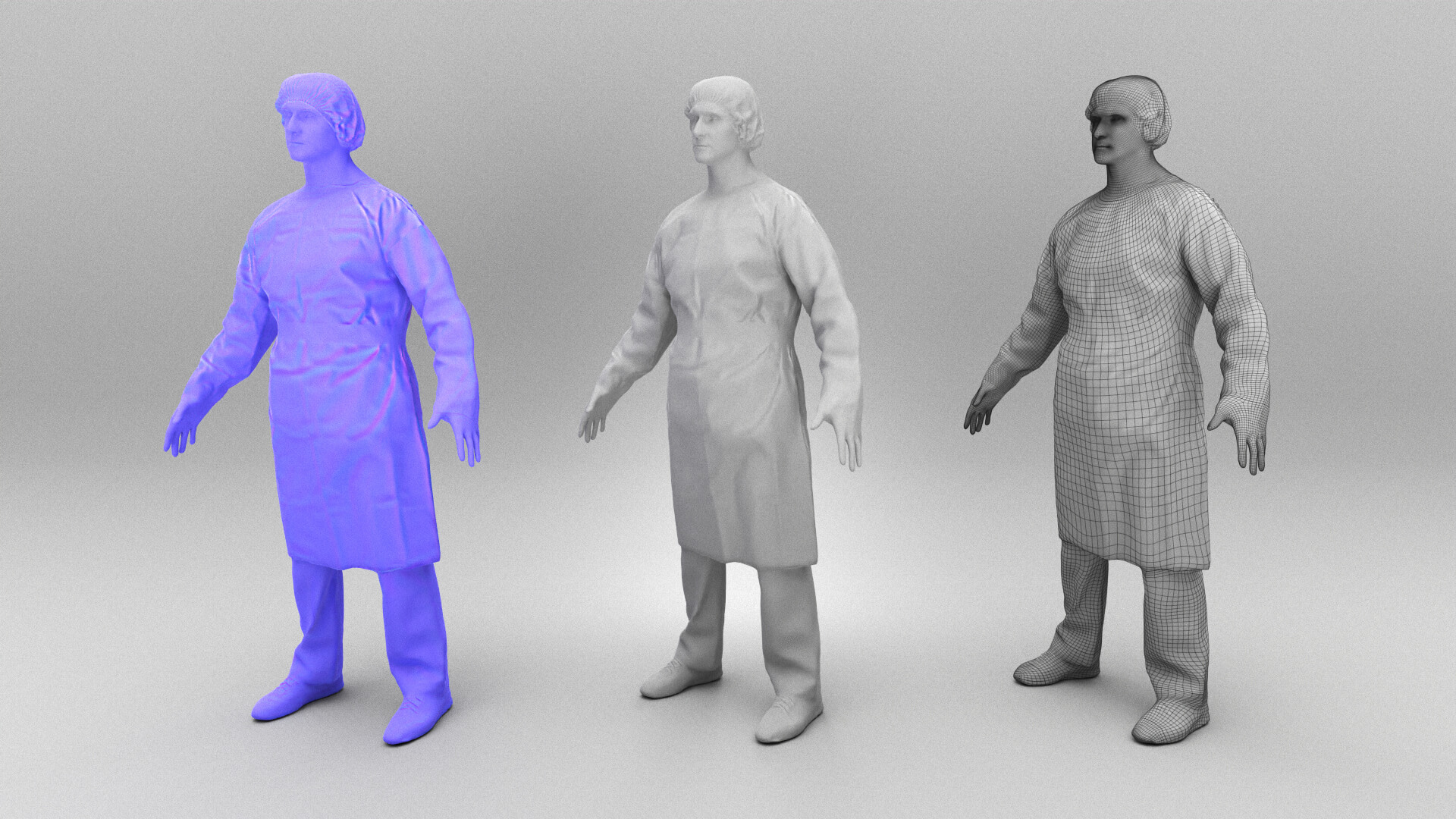 Medical Doctor Ready for Surgery in A-Pose 437 3D Model by deep3dstudio